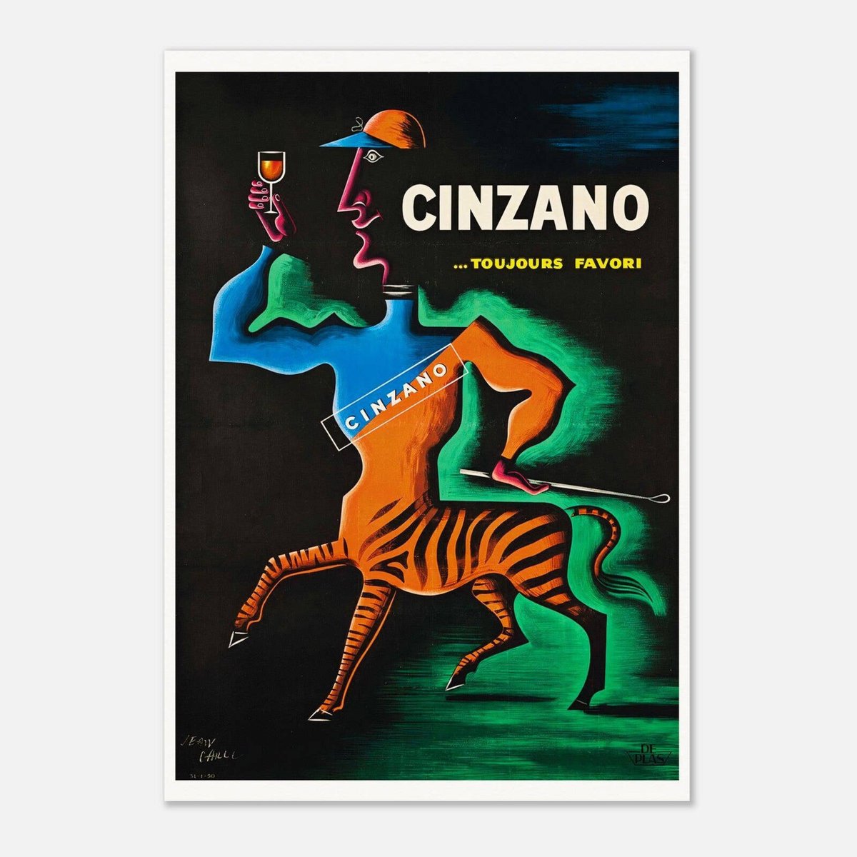 Galrie Cinzano Toujours Favori 1950 Vintage Alcohol Art Poster for Home Decor, Poster Only, A4 ...