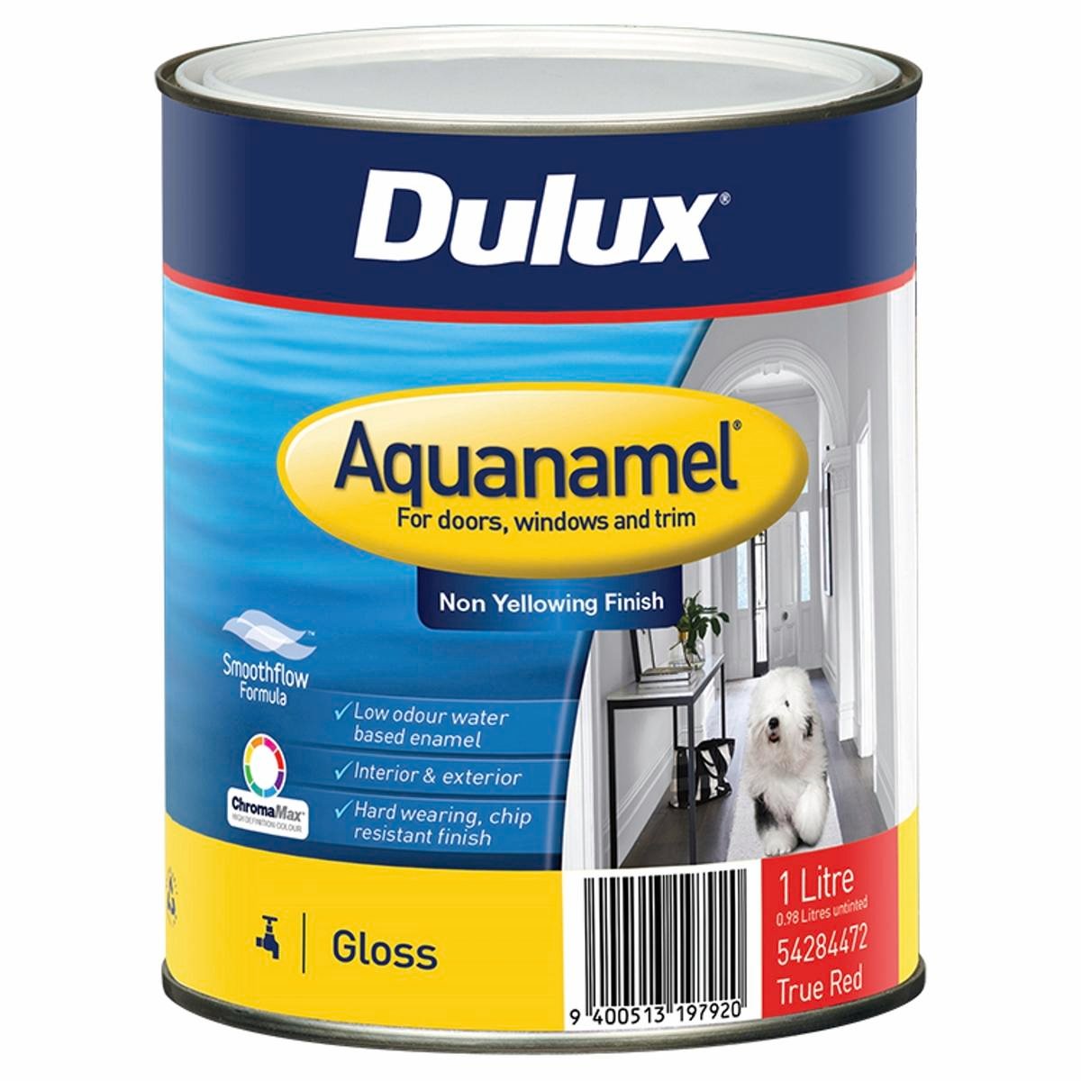 Dulux 1L Enamel Paint Aquanamel Gloss True Red - Bunnings Australia