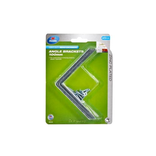 Zenith Angle Bracket 100mm ZP 4pk - Bunnings New Zealand