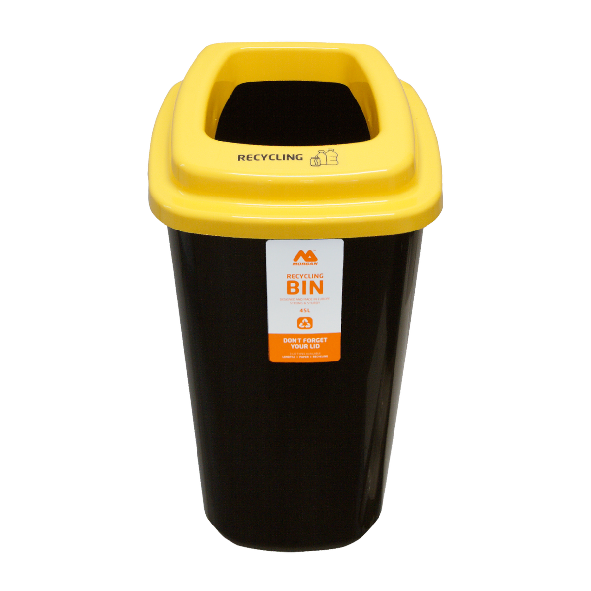 Morgan 45L Yellow Lid Recycling Bin - Bunnings New Zealand