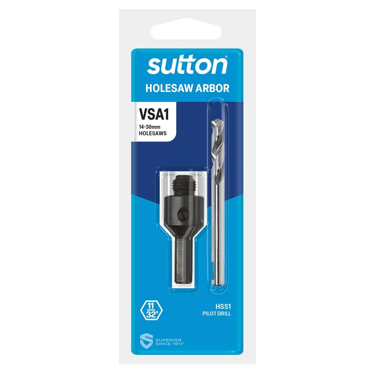 Sutton Tools 14-30mm VSA1 Holesaw Arbor - Bunnings Australia
