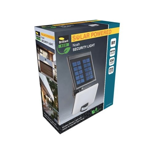 Brilliant Black Noah Solar Sensor Security Light - Bunnings Australia
