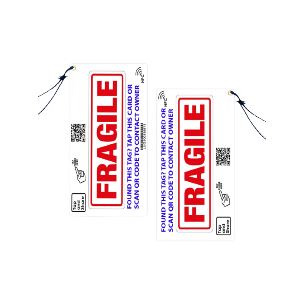 2x Smart Nfc 'fragile' Luggage Tags With Smart Passive Tracking ...