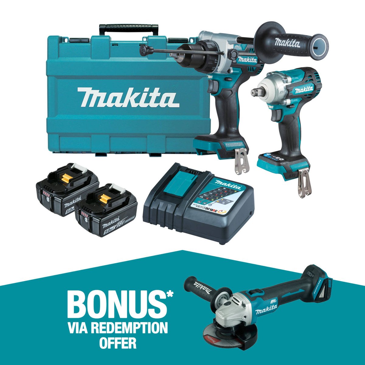 Makita Brushless 2 Piece Combo Kit DLX2419T - Bunnings Australia