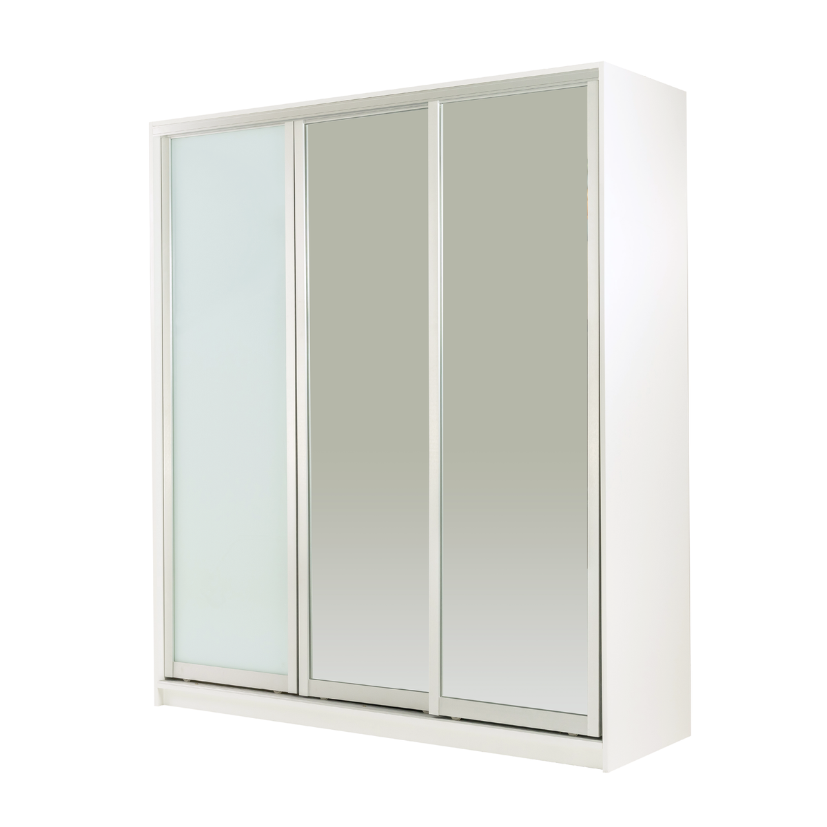 Bedford 1717mm White 3 Door Sliding Robe Bundle with 2 Mirror and 1 ...