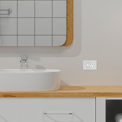 Deta S-Line Single Brushed Aluminium Powerpoint Cover Plate - Bunnings ...