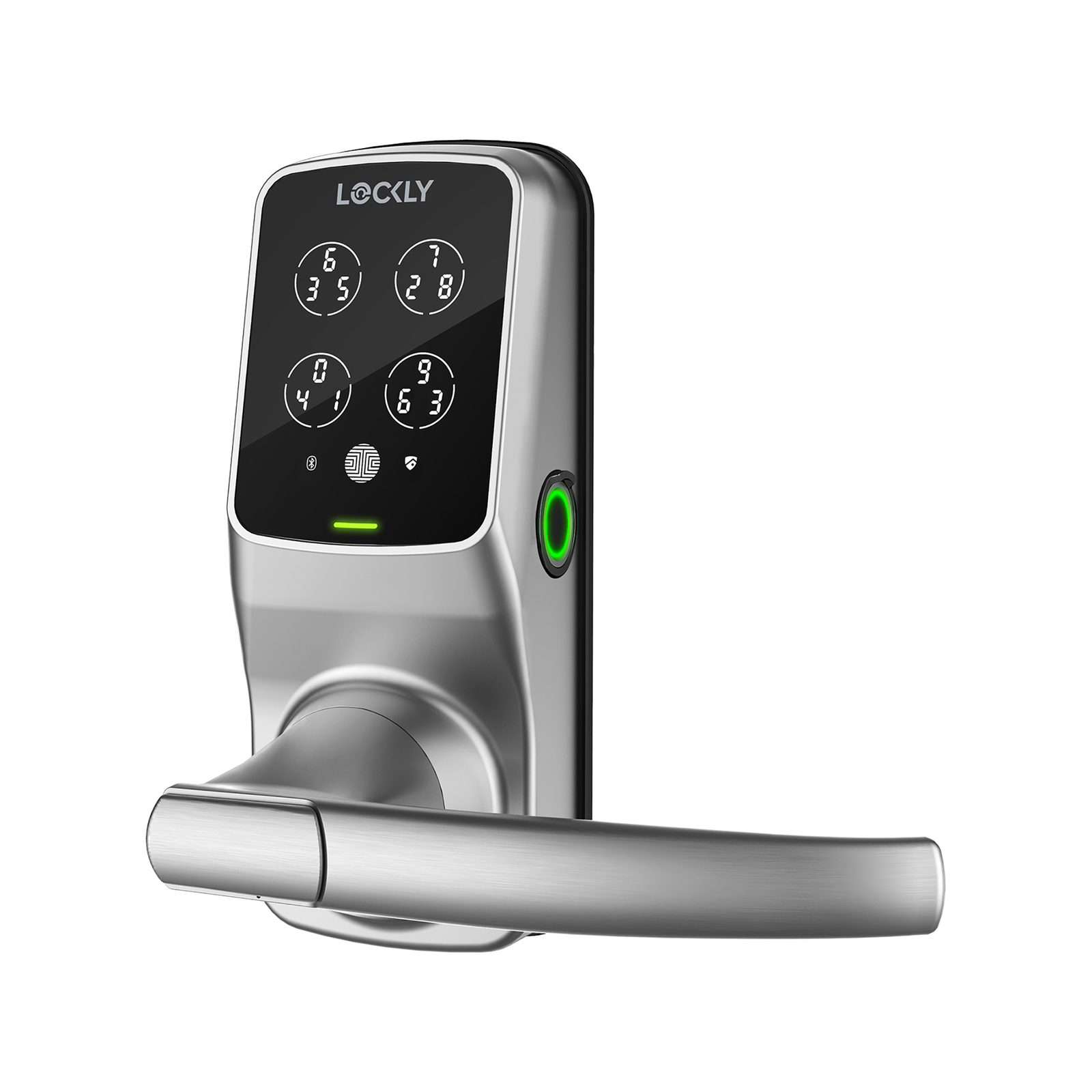 Lockly Satin Nickel Secure Plus Smart Lock Latch With Smart Keypad Bluetooth And 3D Fingerprint Bunnings Australia