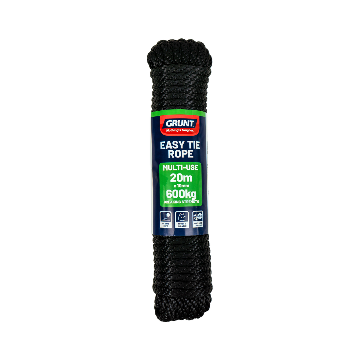GRUNT 10mm x 20m Black Easy Tie Rope - Bunnings New Zealand