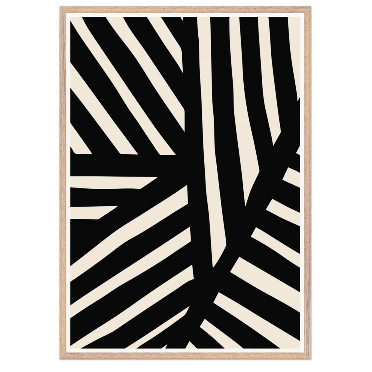 Galrie Striking Bold Black and White Abstract Art Print for Modern ...