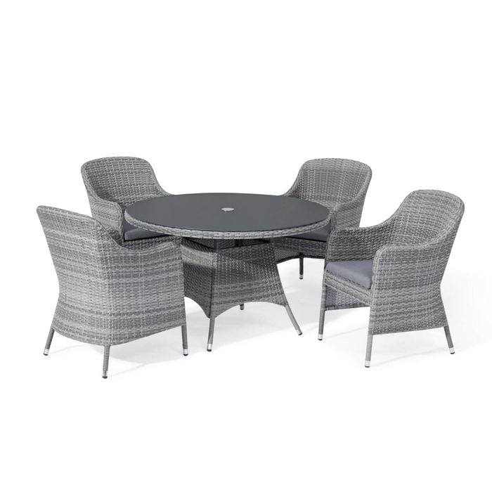 FurnitureOkay Santorini 5-Piece Wicker Outdoor Dining Setting ...