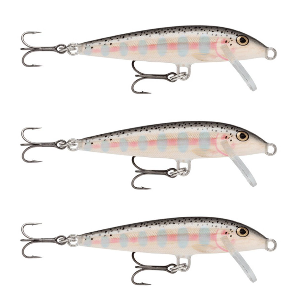 3x Rapala 5cm Original Floating Minnow Hard Body Fishing Lures - Balsa ...