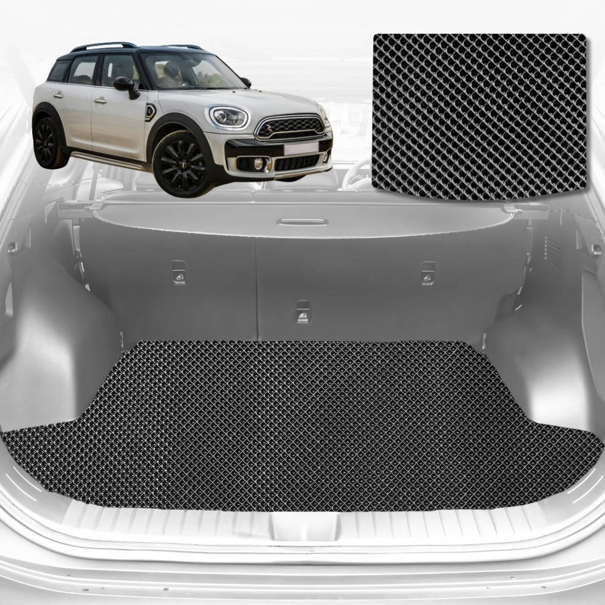6D Diamond Car Boot Mat for MINI Countryman (F60)2017-2023-Cargo Mat ...