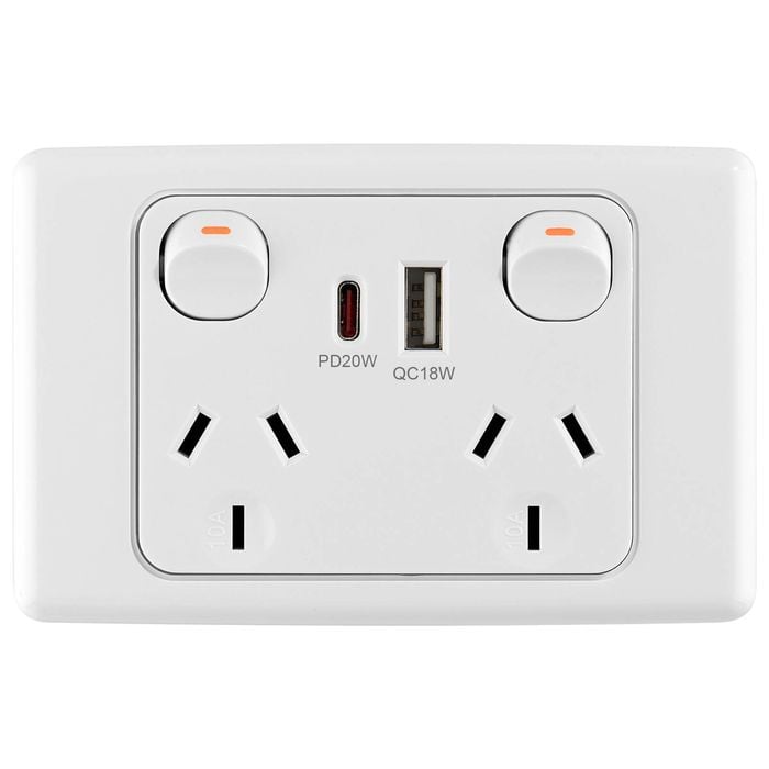 DETA 6000 Double Power Point With USB A+C PD20W Fast Charging ...