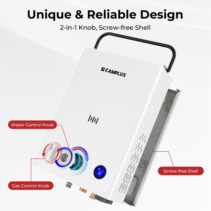 CAMPLUX F10 Portable Propane Gas Water Heater 10L Instant Hot Outdoor ...