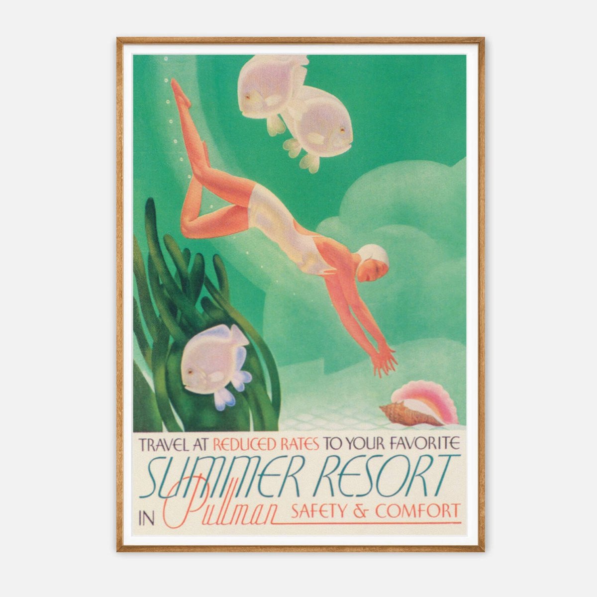 Galrie Charming Vintage Underwater Adventure Travel Poster Art Print ...