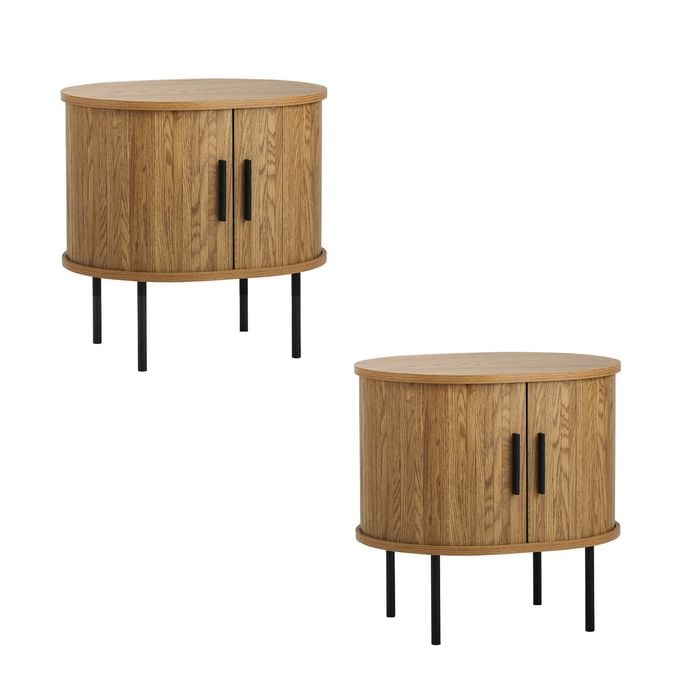 Oikiture Set of 2 Bedside Table Side End Tables Storage Cabinet ...