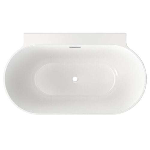 Clark 1400mm Round Freestanding Back To Wall Bath With Overflow ...