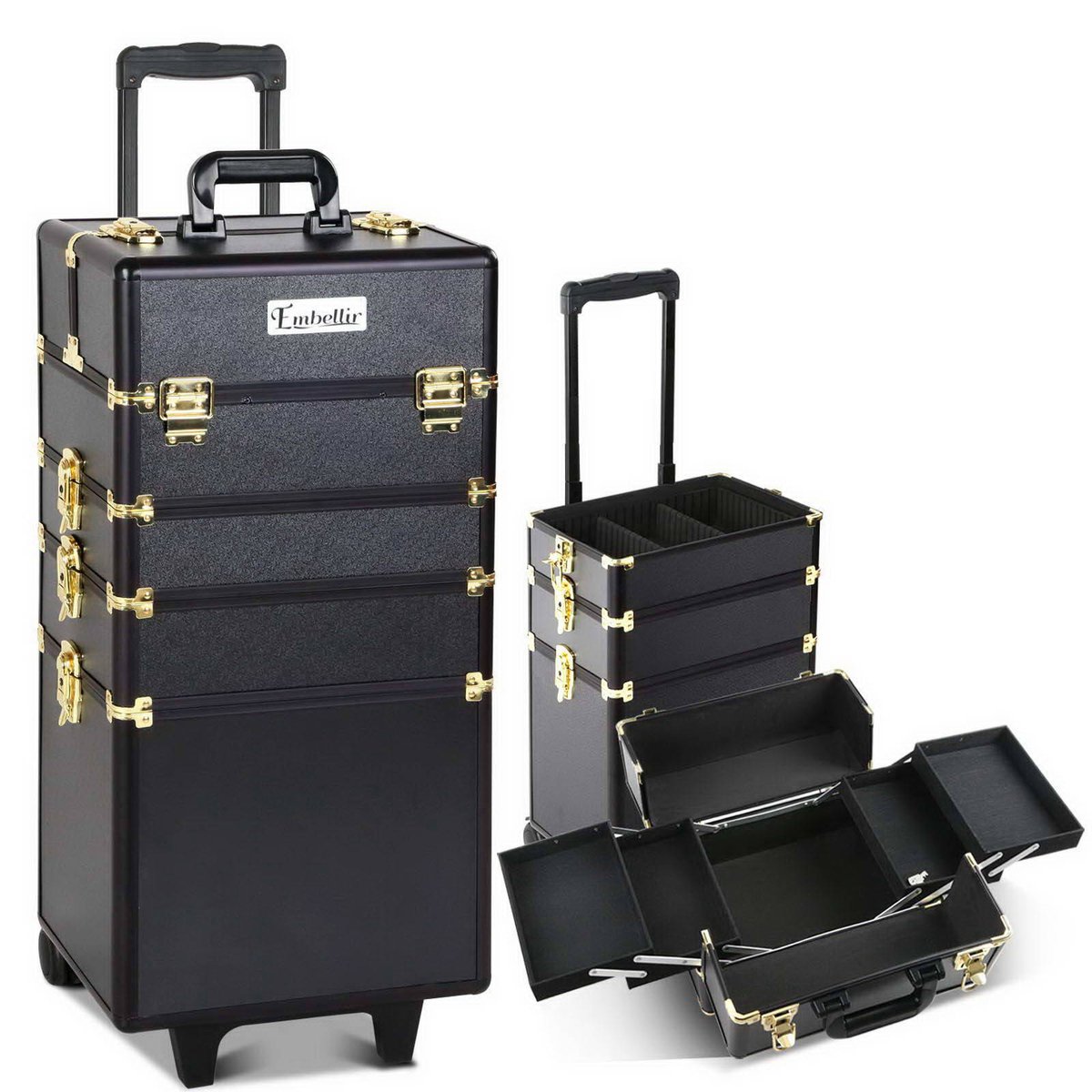 Embellir Makeup Case Beauty Trolley Cosmetic Organiser Box Travel ...