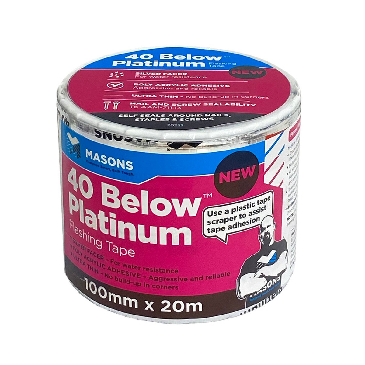 Masons 100mm x 20m 40 Below Platinum Flashing Tape - Bunnings New Zealand