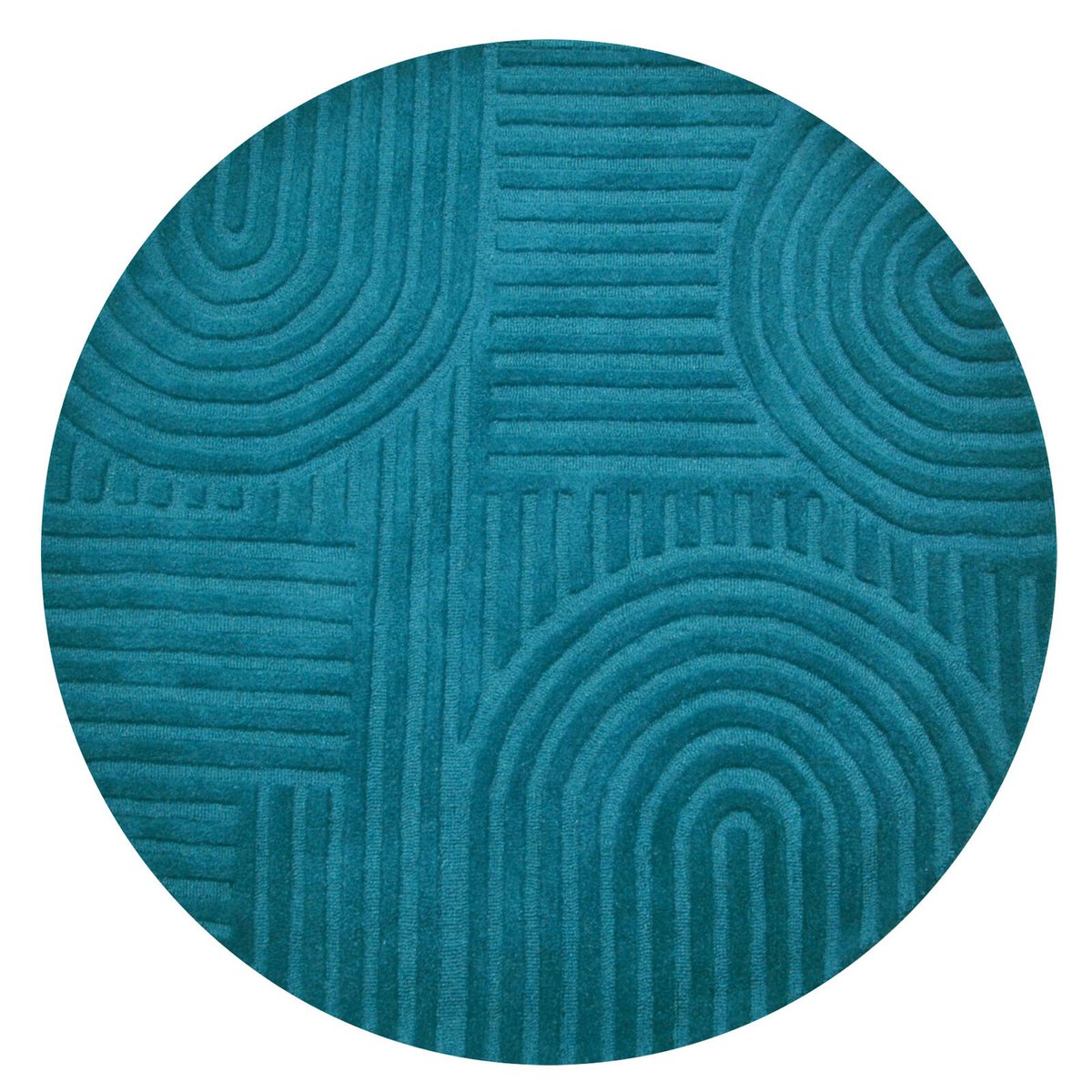 Contemporary Handwoven Wool Rug-Unity 6230-Turquoise-160x160cm ...