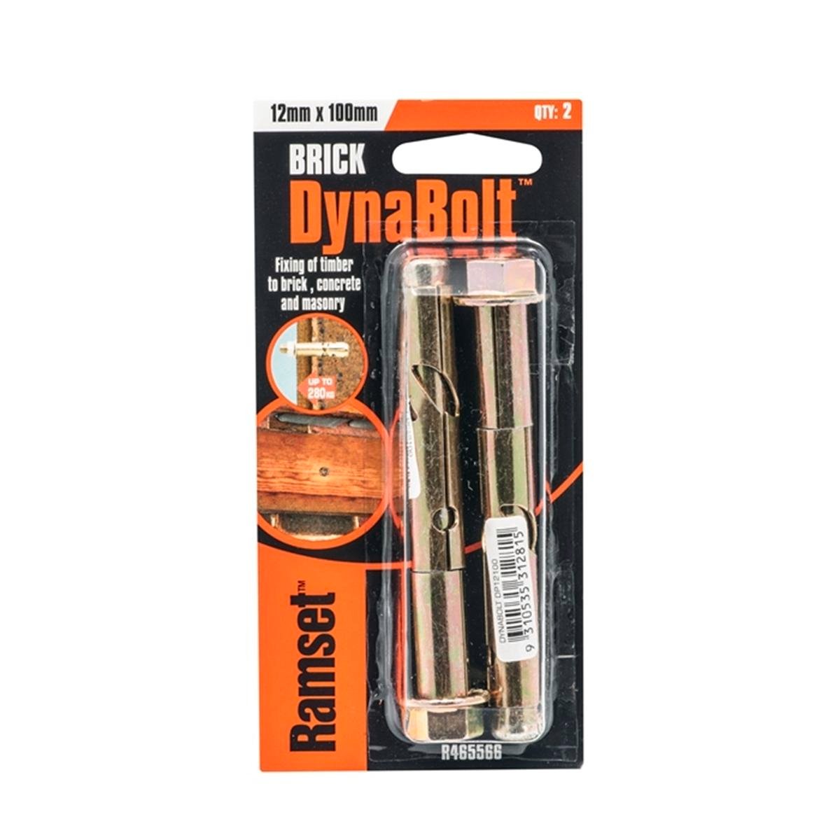 Ramset Dynabolt Hex M12 x 100mm Zinc Passivated 2pk - Bunnings New Zealand