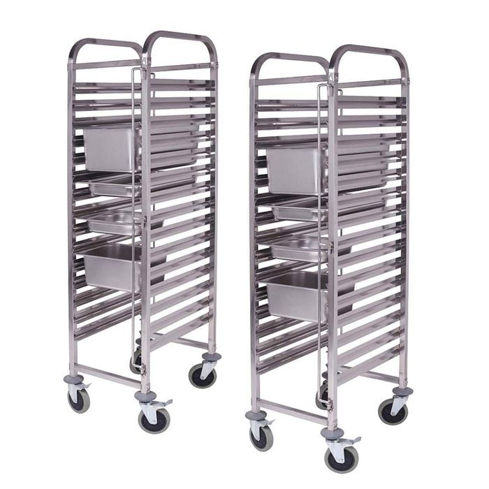 SOGA 2X 16-Tier GN 1/1 Pan Bakery Trolleys – Stainless Steel - Bunnings ...