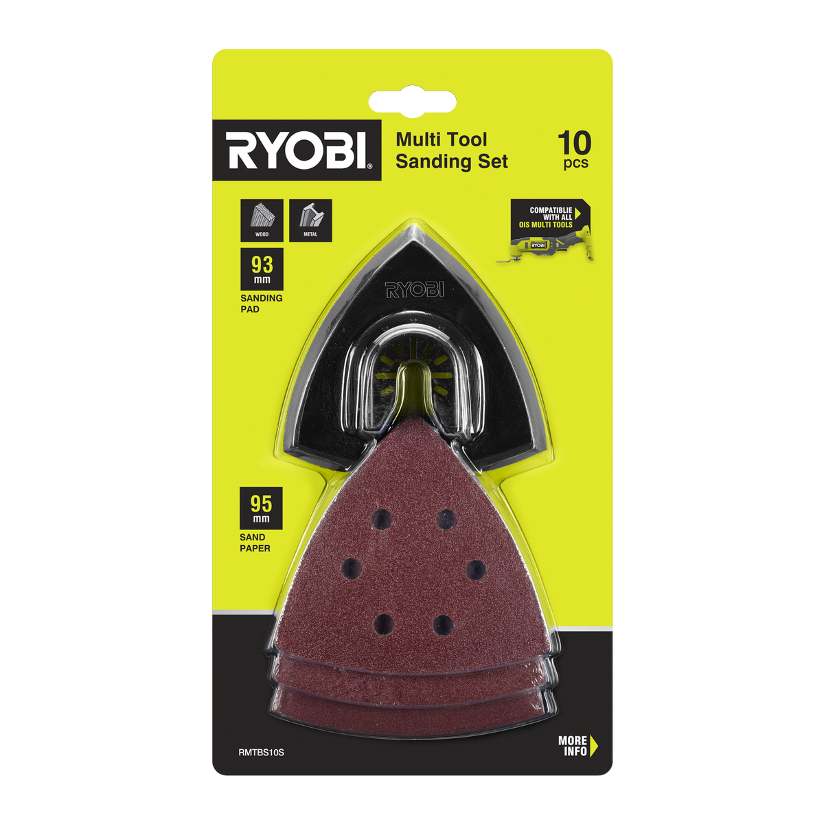Ryobi 10-Piece Multi Tool Sanding Set - Bunnings Australia