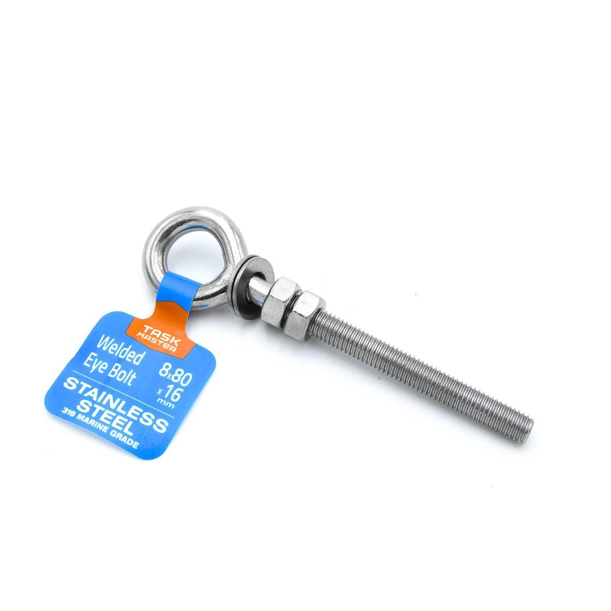 Taskmaster 8 x 80 x 16mm 316 Stainless Steel Eye Bolt Weld - Bunnings ...
