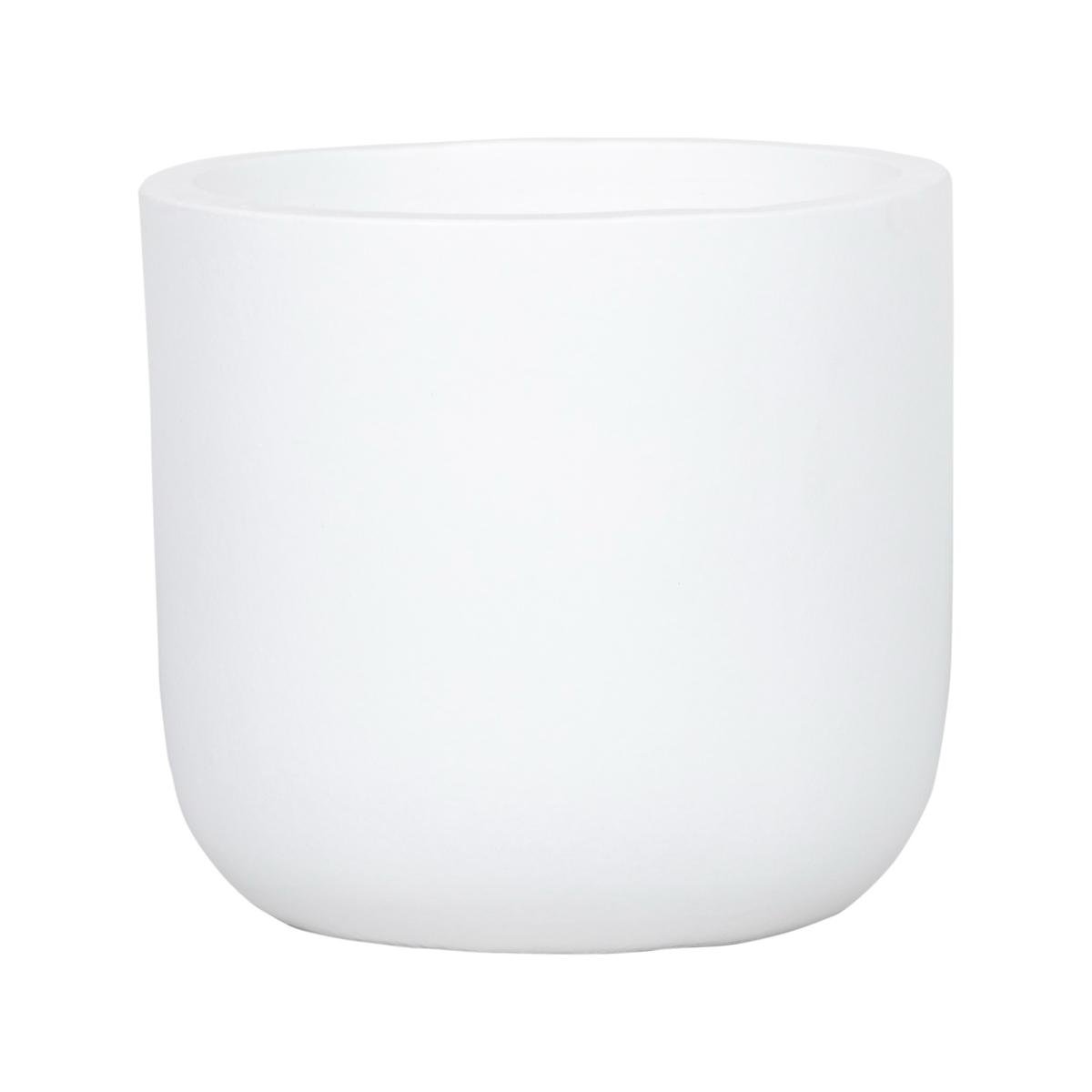 250 x 250mm White Large Round Plain Ceramic Pot - Bunnings Australia
