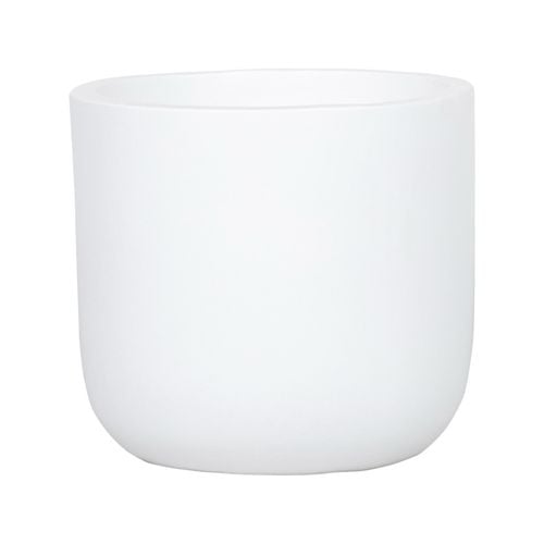 250 x 250mm White Large Round Plain Ceramic Pot - Bunnings Australia