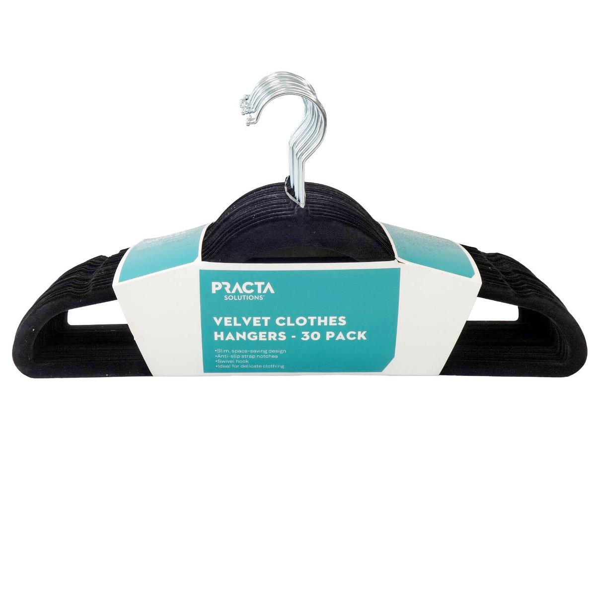 Practa Velvet Clothes Hangers - 30 Pack - Bunnings New Zealand