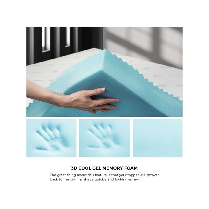 Bedra Memory Foam Mattress Topper Cool Gel Bamboo Cover 7-zone 8cm King ...