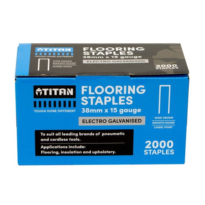 Titan 15G x 38mm Electro Galvanised Collated Flooring Staples - Pack of ...