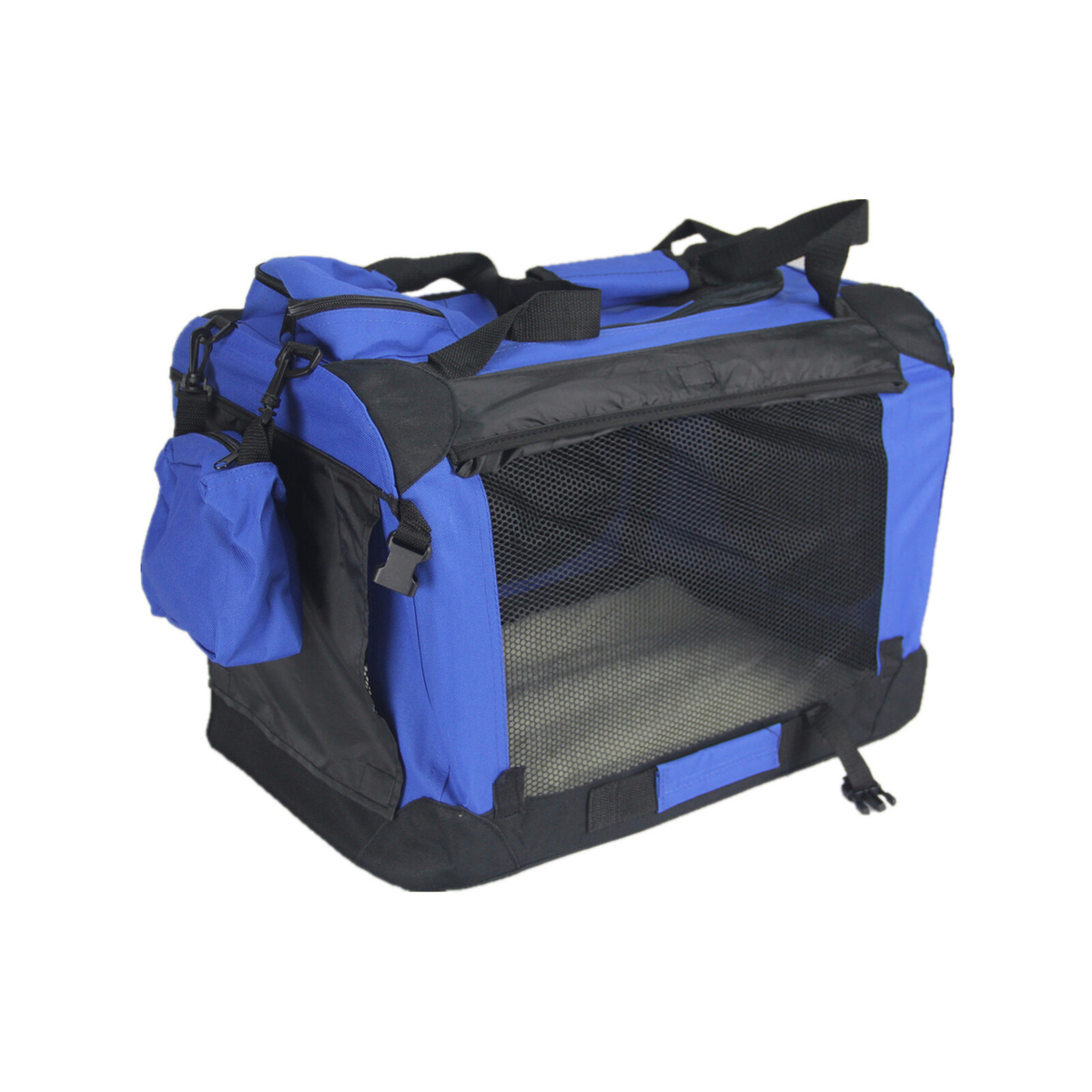 YES4PETS Large Foldable Soft Dog Cat Puppy Crate Bag With Curtain-Blue ...