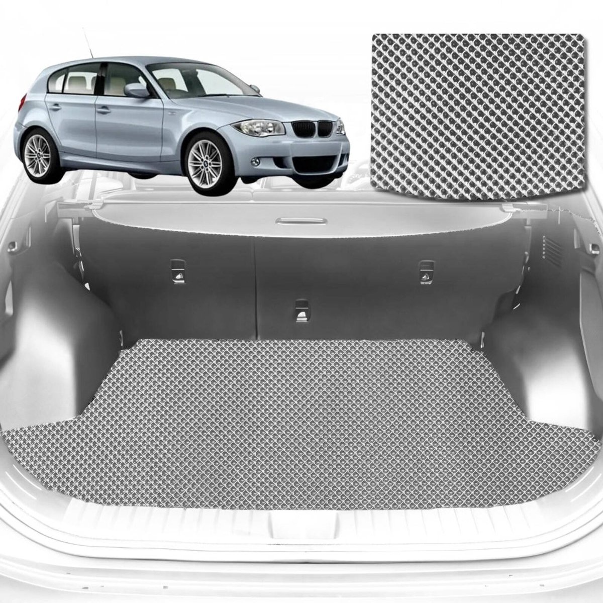 6D Diamond Car Boot Mat for BMW 1 Series 5-Door Hatch (E87)2004-2013 ...