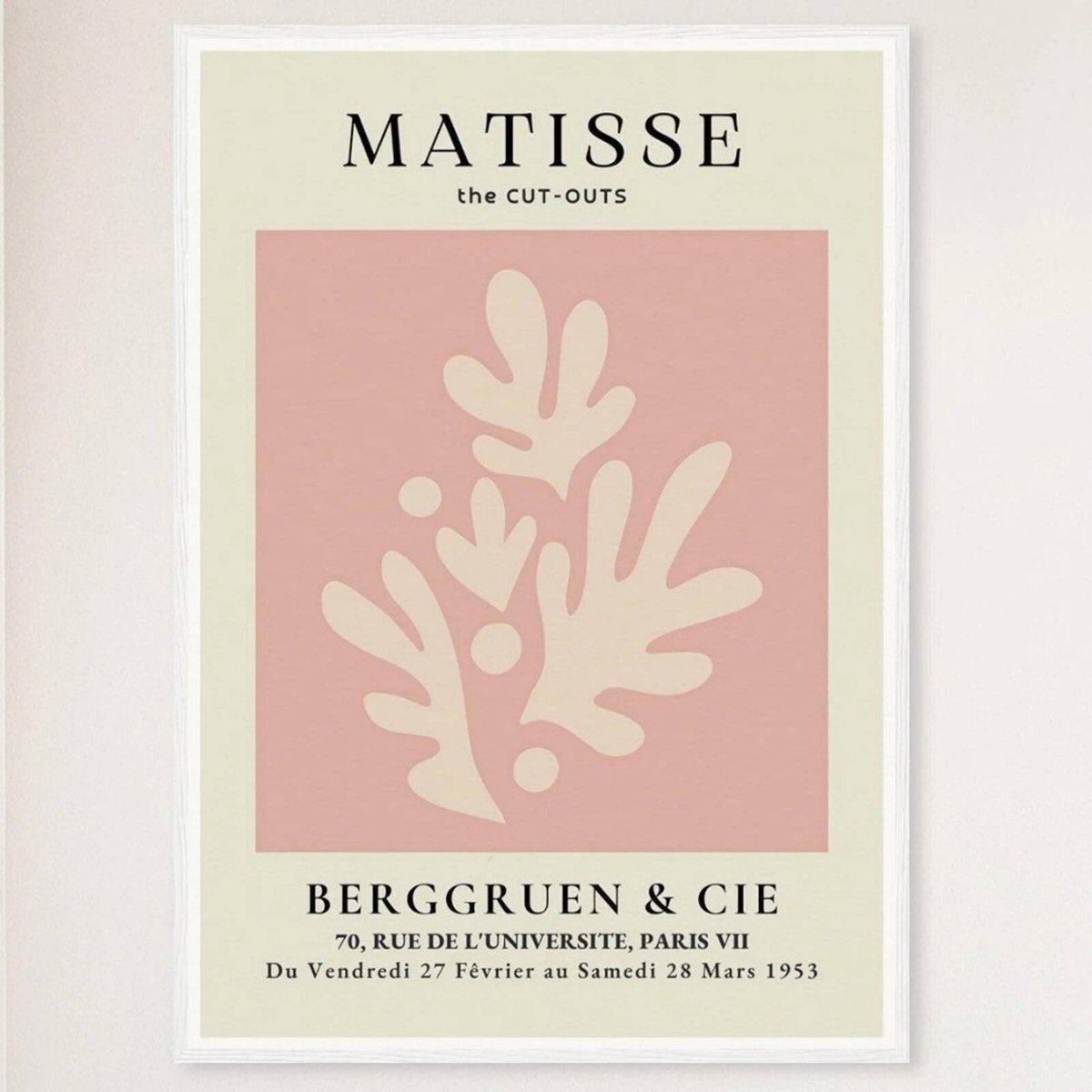 Galrie Henri Matisse Vintage Pink Exhibition Print from Berggruen & Cie ...