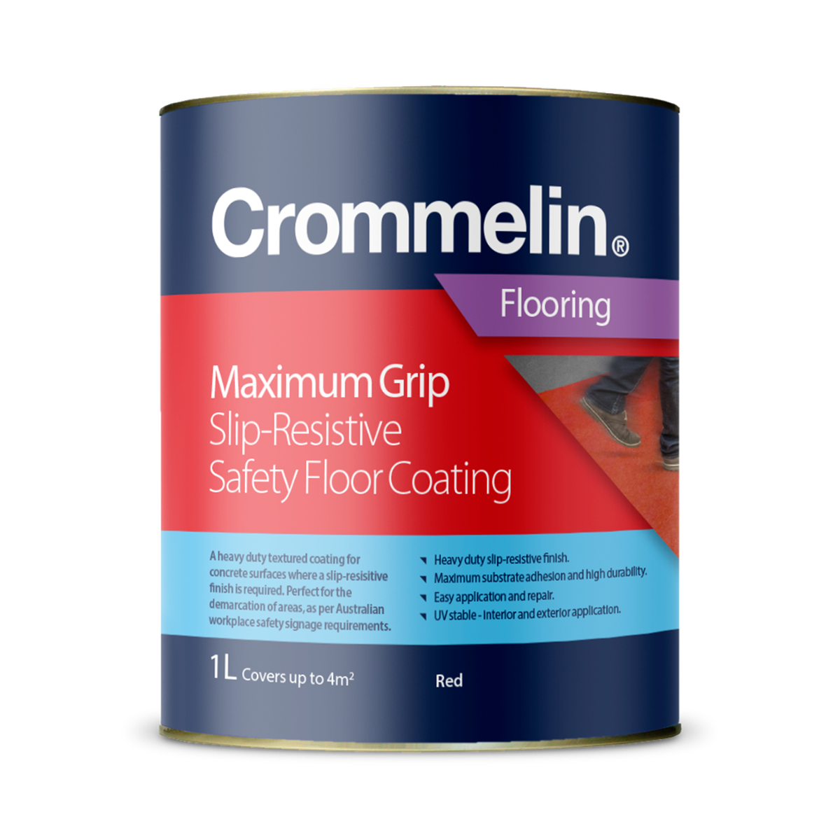 Crommelin 1L Red Maxigrip Floor Coating - Bunnings Australia