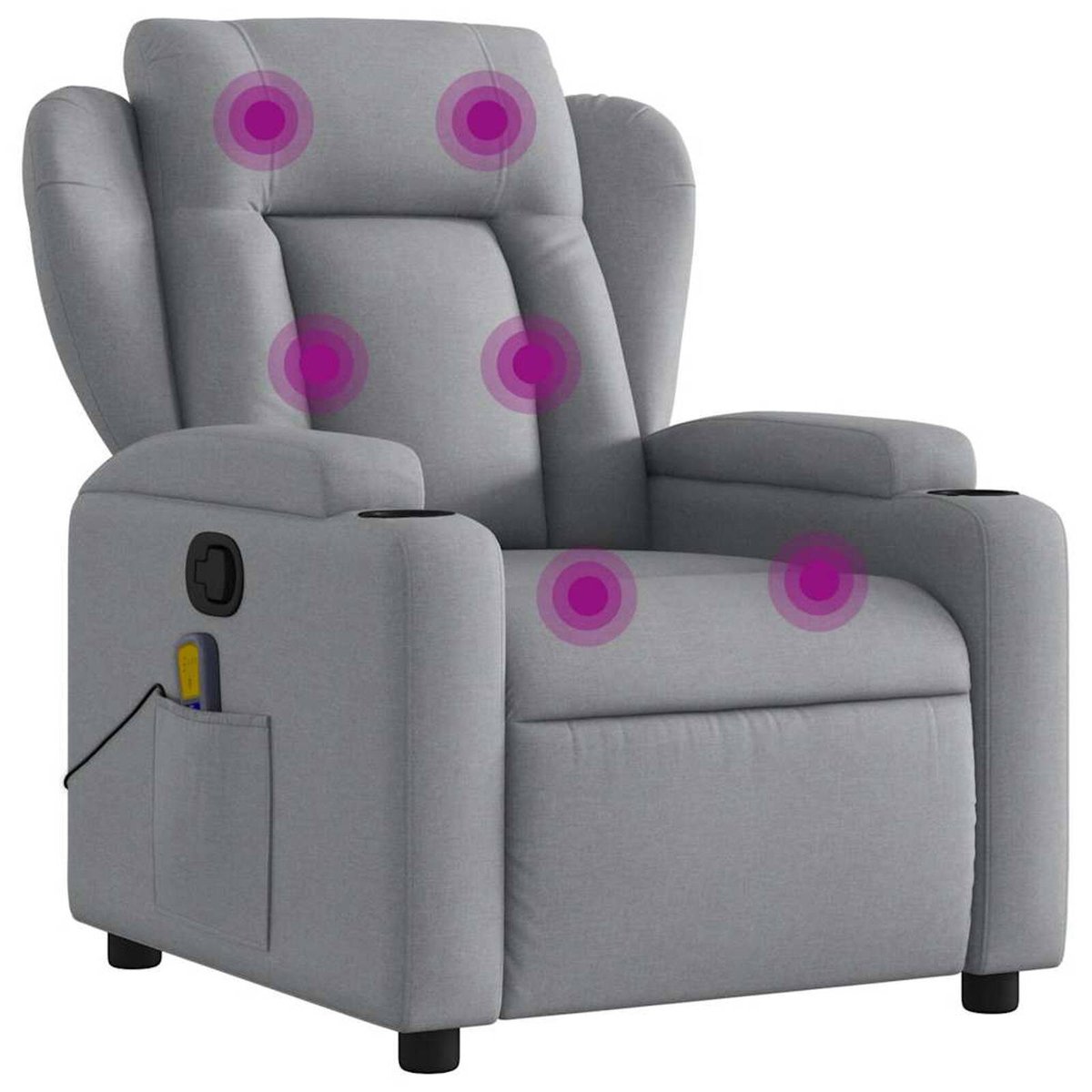 vidaXL Massage Recliner Chair Reclining Chair Single Sofa Light Grey ...