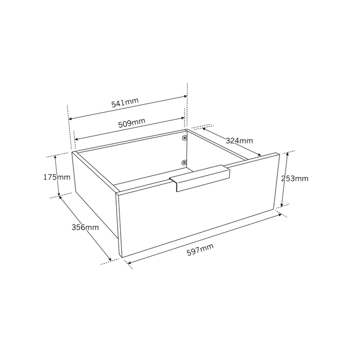 Lugna White External Drawer - To Suit 600 x 380mm - White 600mm ...