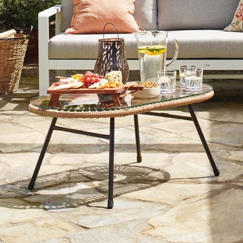 Mimosa Wicker Butterfly Natural Coffee Table - Bunnings Australia