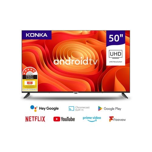 Konka Bezelless 50 inch UHD Android DVB-T2 TV with HBBTV - Bunnings Australia