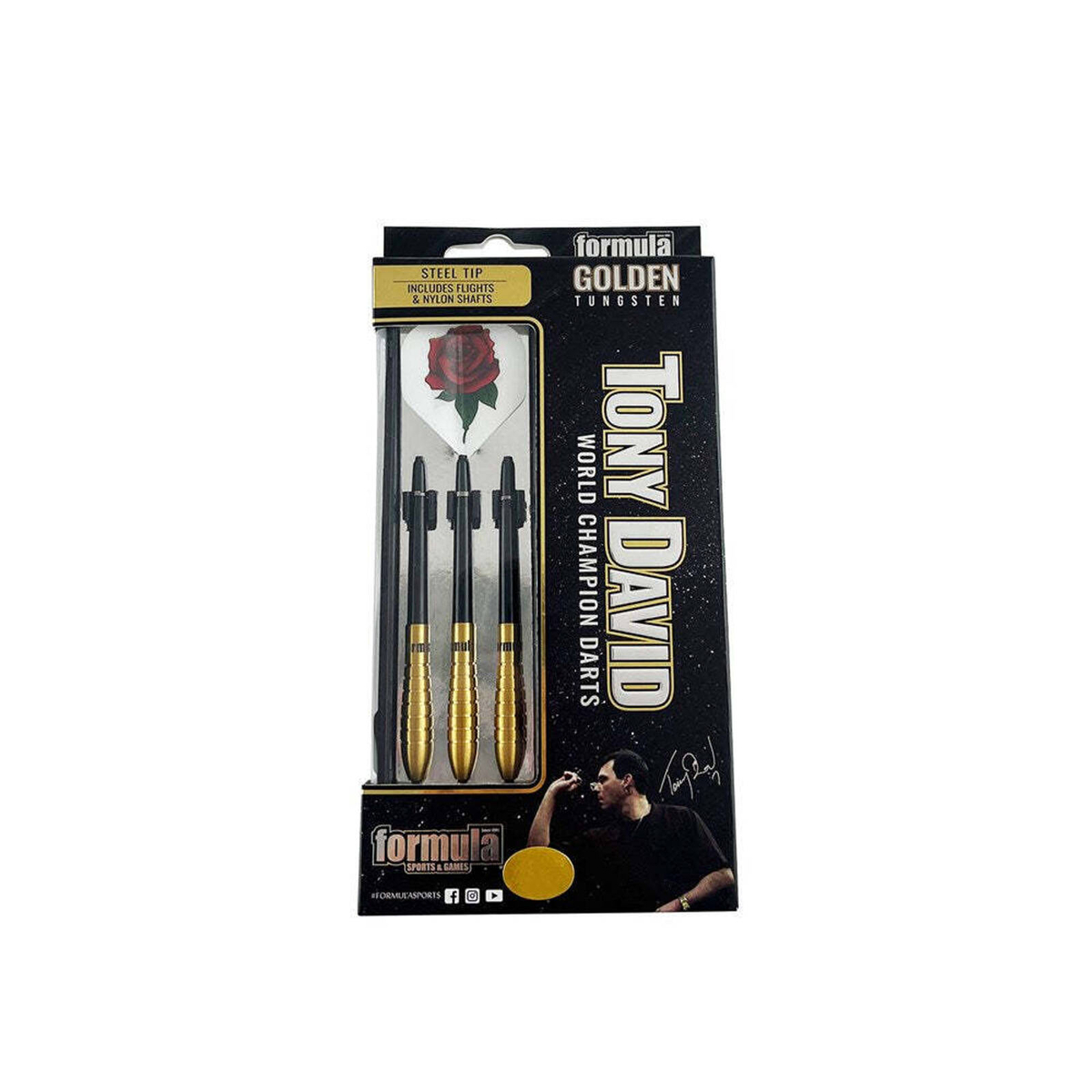 12pc Formula Sports 23g Tony David 90% Golden Tungsten Darts w/ Case - Bunnings Australia