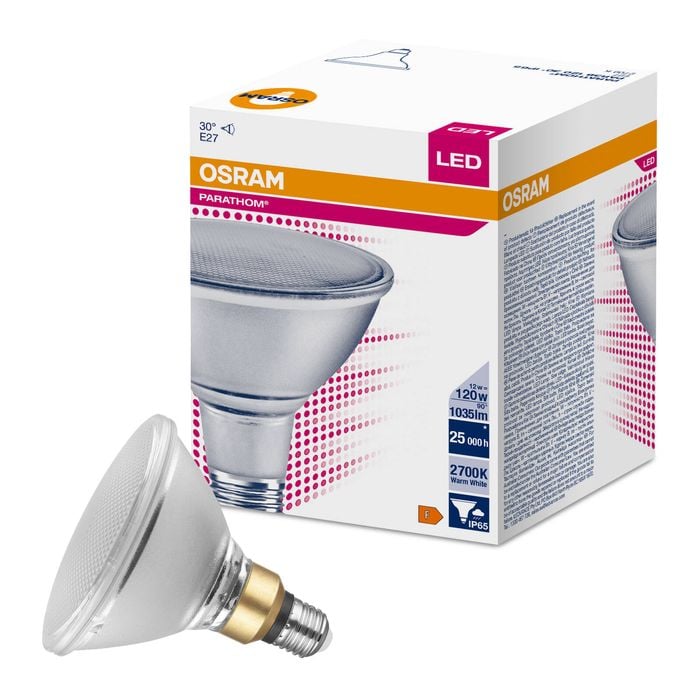 Osram AR38 1035lm Warm White 30D ES LED 12W Light Globe - Bunnings New ...