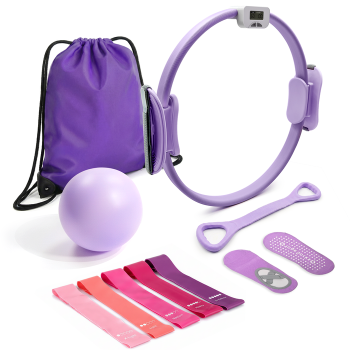 MaxU Pilates Ring Set for Women, Home Workout Yoga Equipment Kit with ...