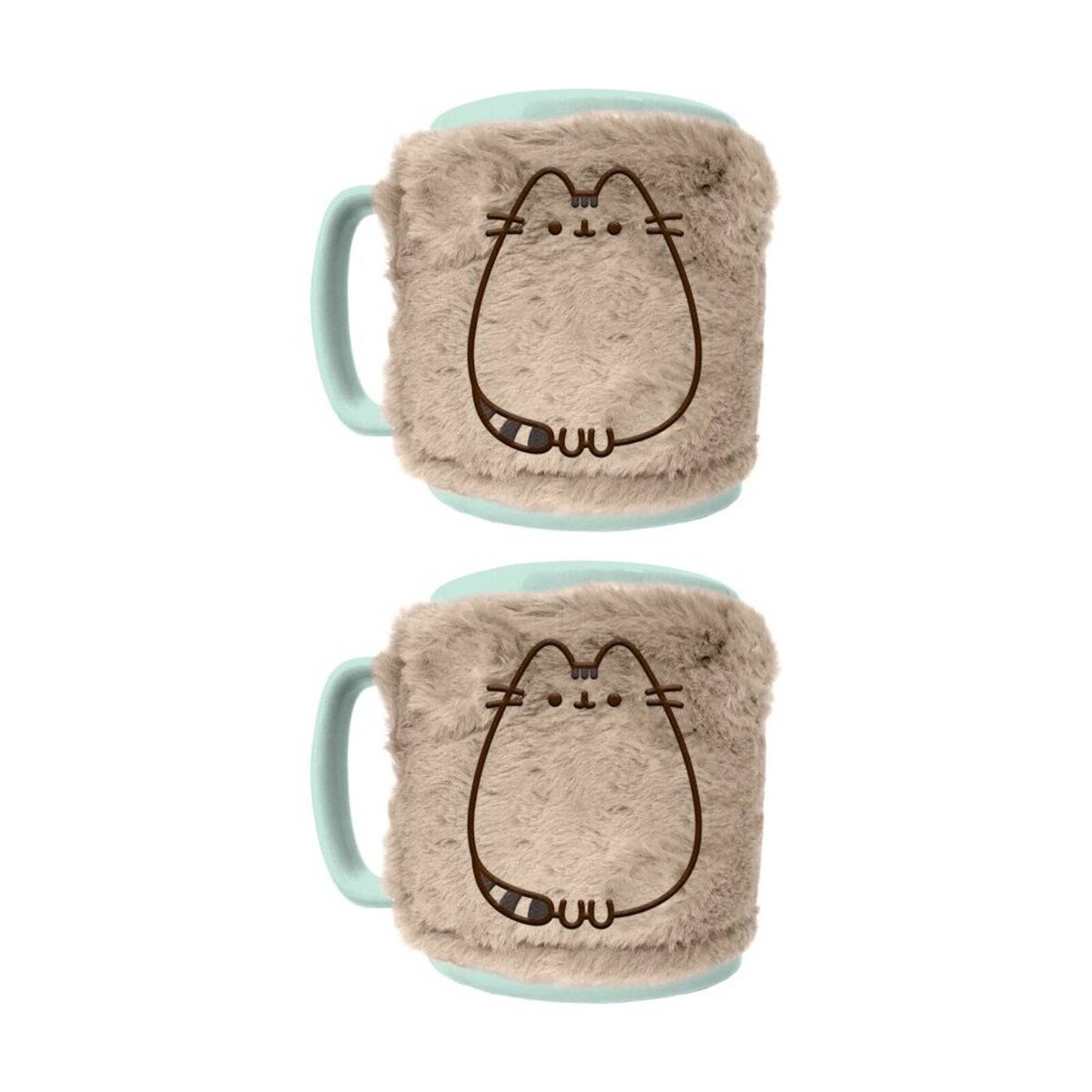 2PK Pusheen Cozy Fuzzy Ceramic Hot & Cold Drinking Mug Multicolour ...