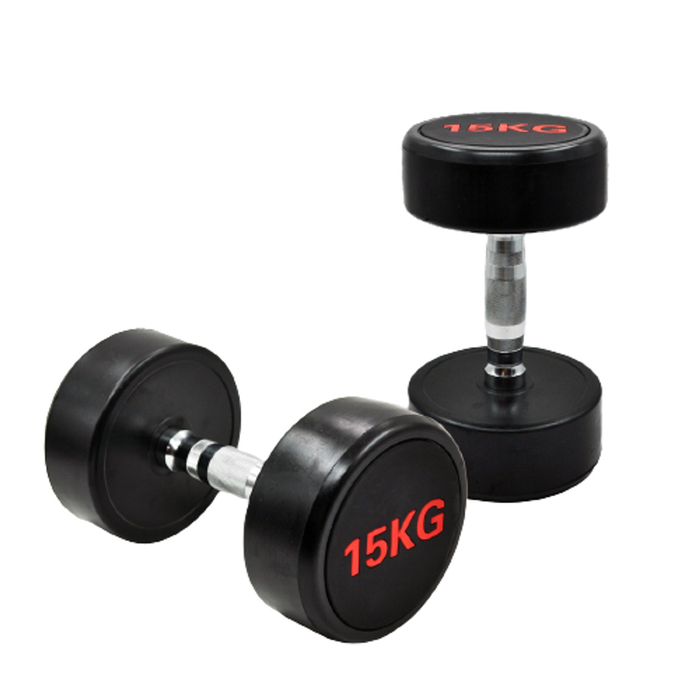 2 Pack of 15kg - Total 30kg Rubber Coated Dumbbell Hand Weight - Rubber ...