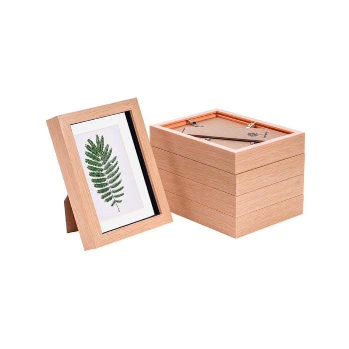 Nicola Spring Shadow Box Frames - 5 x 7" with 4 x 6" Mount - Light Wood ...