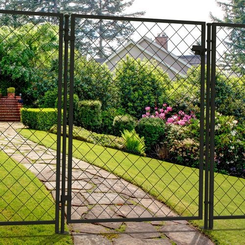 PEAK 1200mm Black Steel Fence End Post with Spike for No-Dig Mesh ...