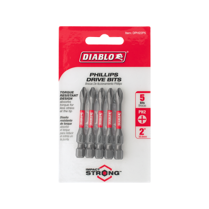 Diablo 2" Phillips Drive Bit - 5 Pack - Bunnings Australia