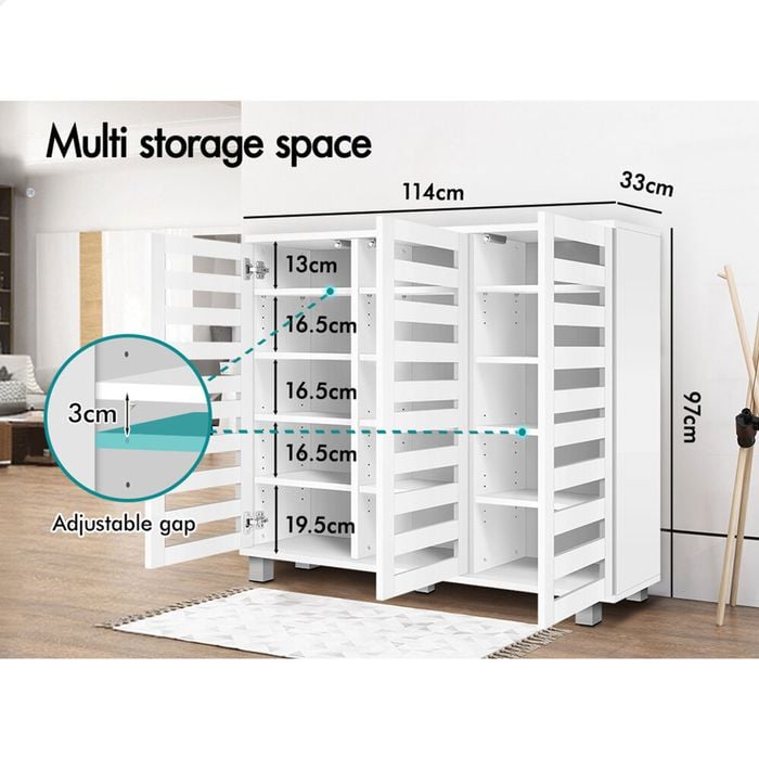 ALFORDSON Shoe Storage Cabinet White - Bunnings Australia